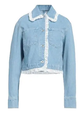 Kenzo Denim Jacket With Lace Trims - Blue