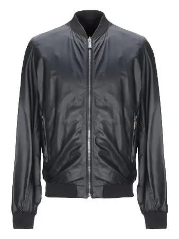 MOORER Leather Bomber Jacket - Blue