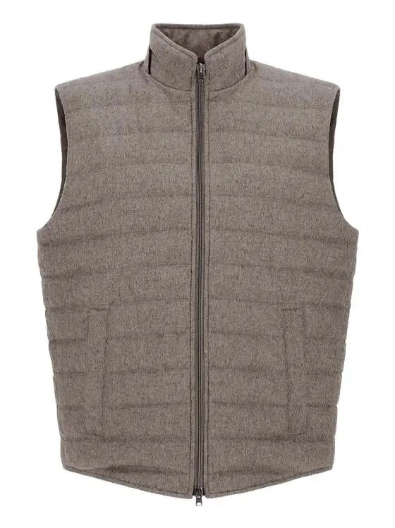 Herno Cashmere And Silk Sleeveless Vest - Brown
