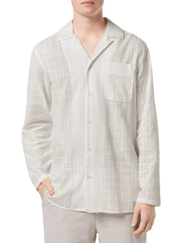 Scotch & Soda Classic Fit Cotton Voile Button-up Shirt - Swan