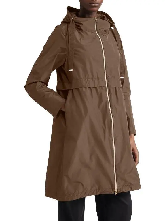 Herno Techno Taffeta A-line Parka - 2240 Leather
