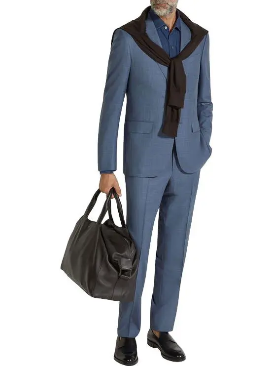 Zegna Plaid Centoventimila Wool Suit - Br Blu Ck