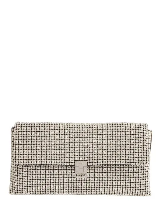 REISS Albany Crystal Embellished Clutch - Silver