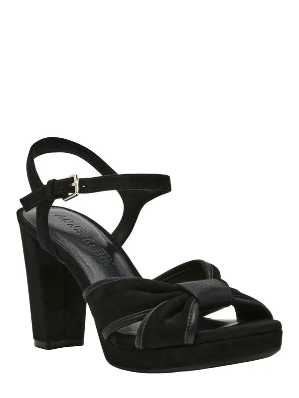 Anne Klein Platform Sandal - Black Sued