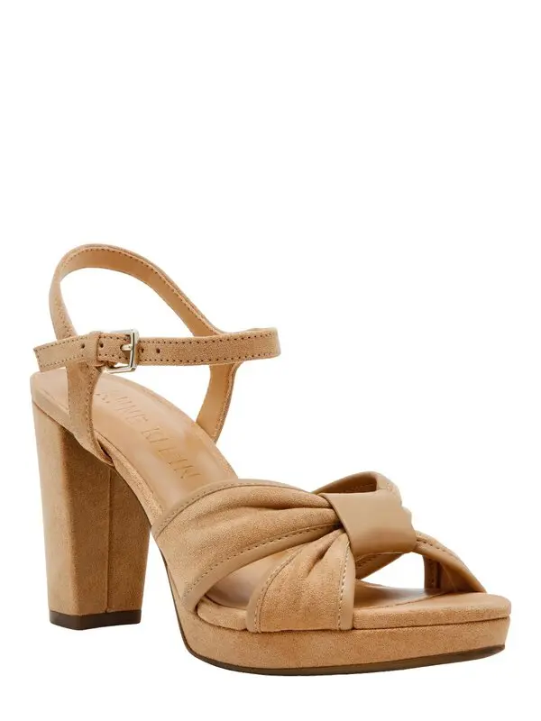 Anne Klein Platform Sandal - Natural Suede