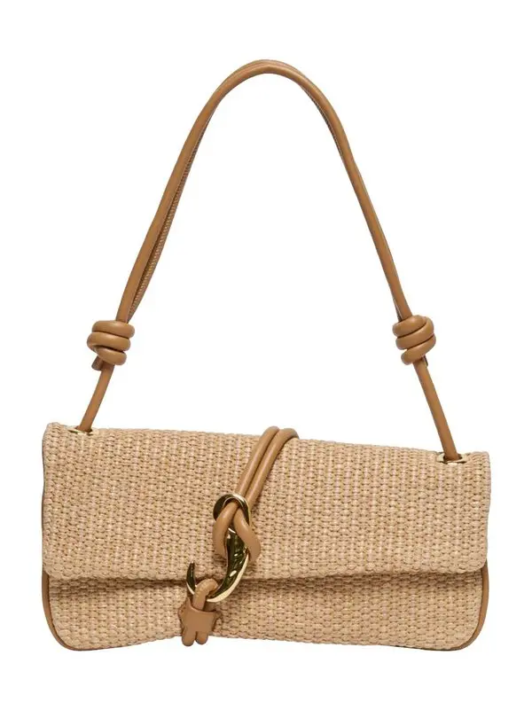 Dolce Vita Alice Raffia Shoulder Bag - Tan