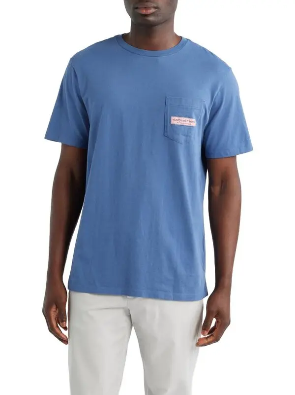 Vineyard Vines Classic Logo Box Graphic Pocket T-shirt - Moonshine