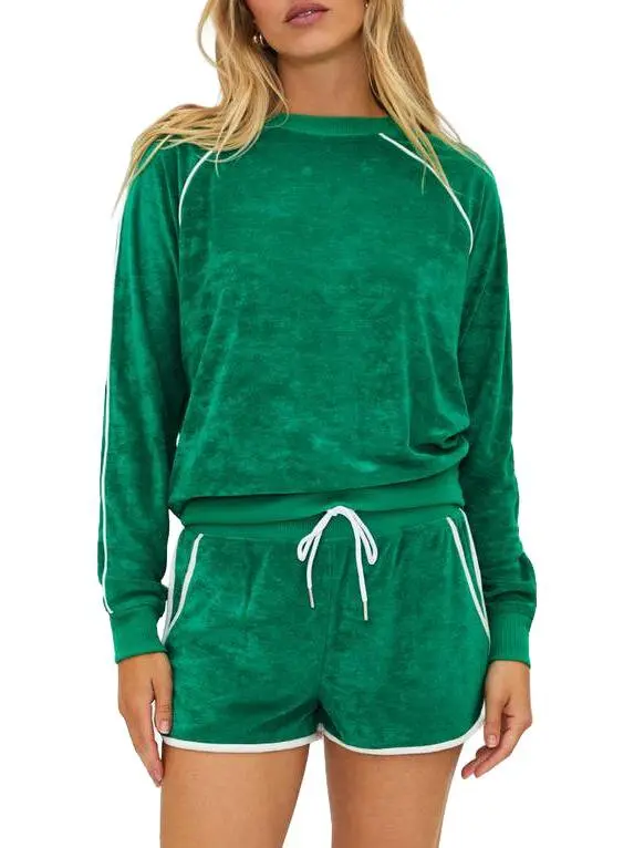 Beach Riot Greer Piped Velour Top - Forest Park