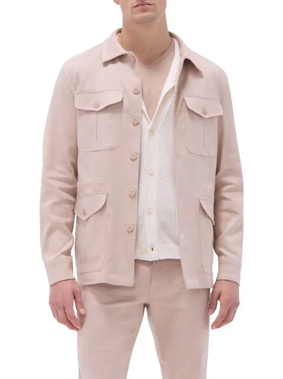 Bugatchi Linen Blend Safari Jacket - Sand