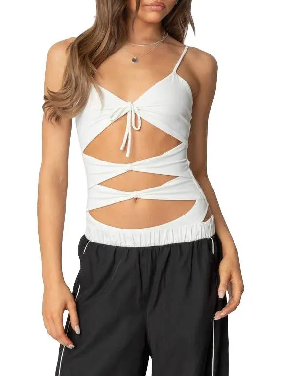 EDIKTED Serene Cutout Bodysuit - White