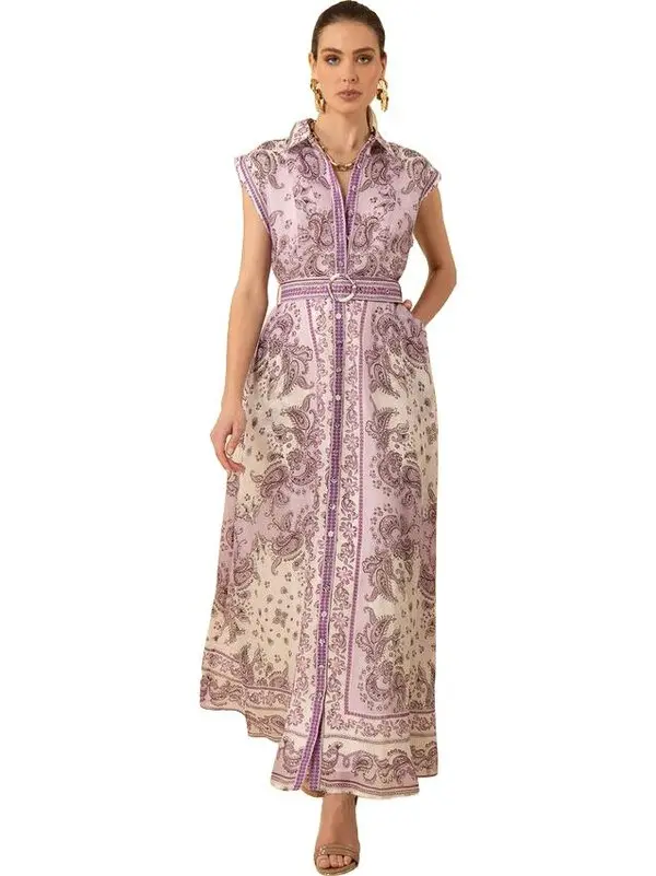 Hale Bob Holland Organza Maxi Dress - Purple