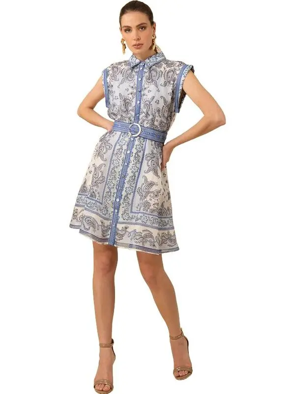 Hale Bob Holland Organza Mini Dress - Blue