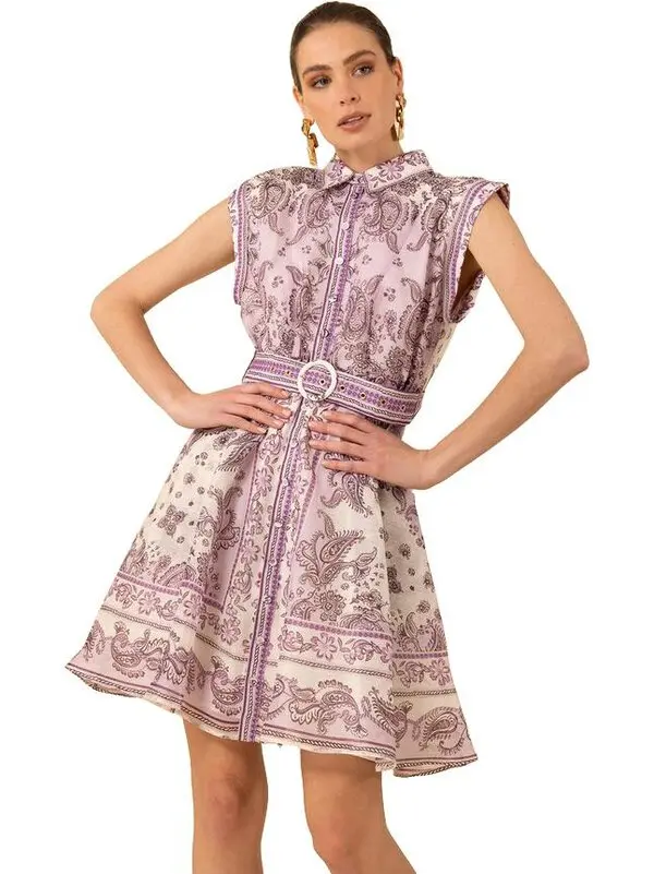 Hale Bob Holland Organza Mini Dress - Purple