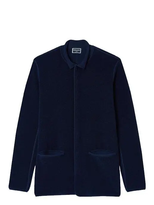 Giorgio Armani Single-breasted Cashmere-blend Jacket - Navy