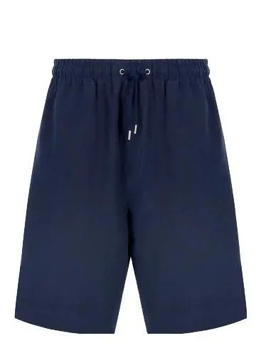 Giorgio Armani Linen Canvas Bermuda Shorts - Blue