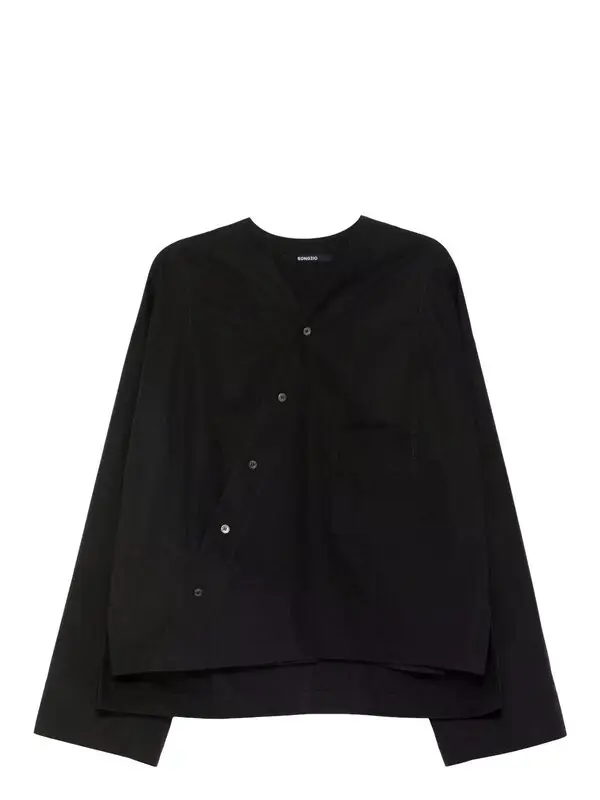 SONGZIO Bias-cut Shirt - Black