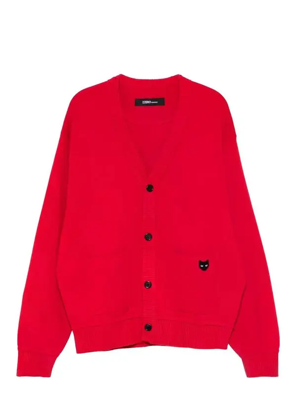 SONGZIO Emblem Seamless Cardigan - Red