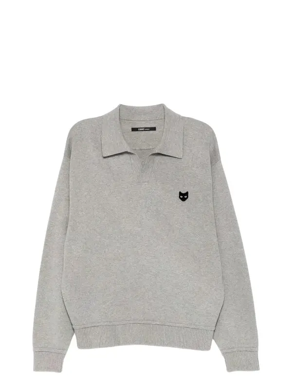 SONGZIO Emblem Open-collar Jumper - Grey