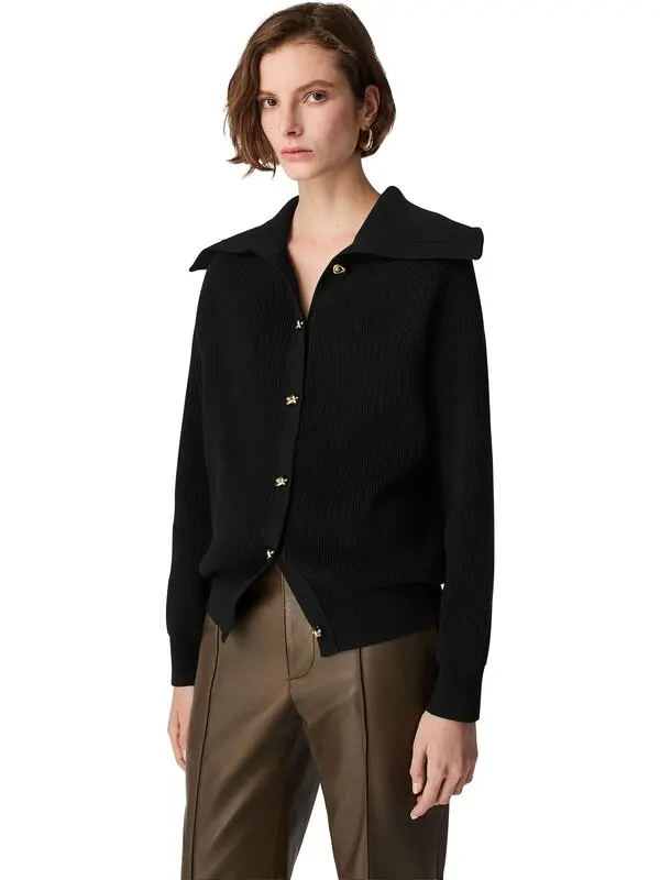 Bottega Veneta Cotton Rib Cardigan - Black