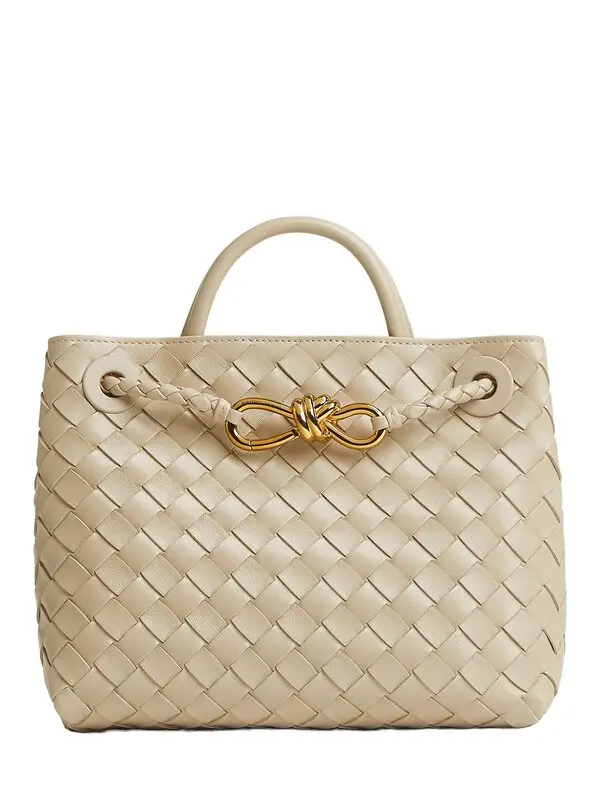 Bottega Veneta Small Intrecciato Andiamo Bag - Ecru