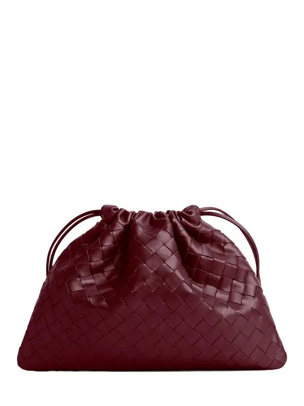 Bottega Veneta Intrecciato Calfskin Leather Pouch - Barolo