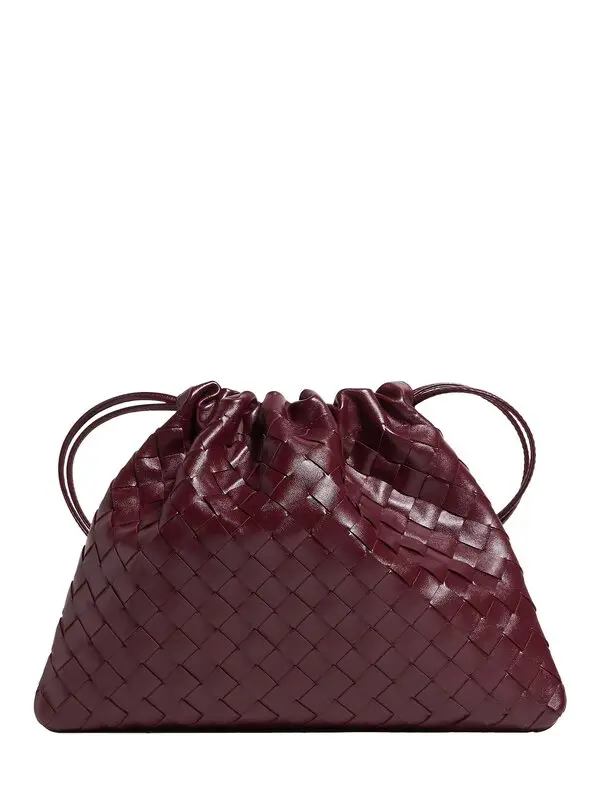 Bottega Veneta Intrecciato Leather Pouch - Barolo
