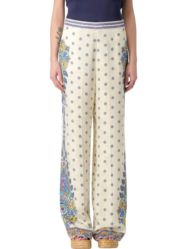 Etro Printed Pants - Yellow Cream