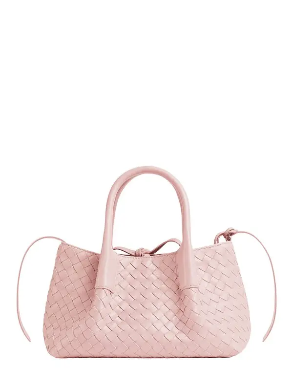 Bottega Veneta Small Intrecciato Silky Calfskin Pinacoteca Tote Bag - Rose/barolo