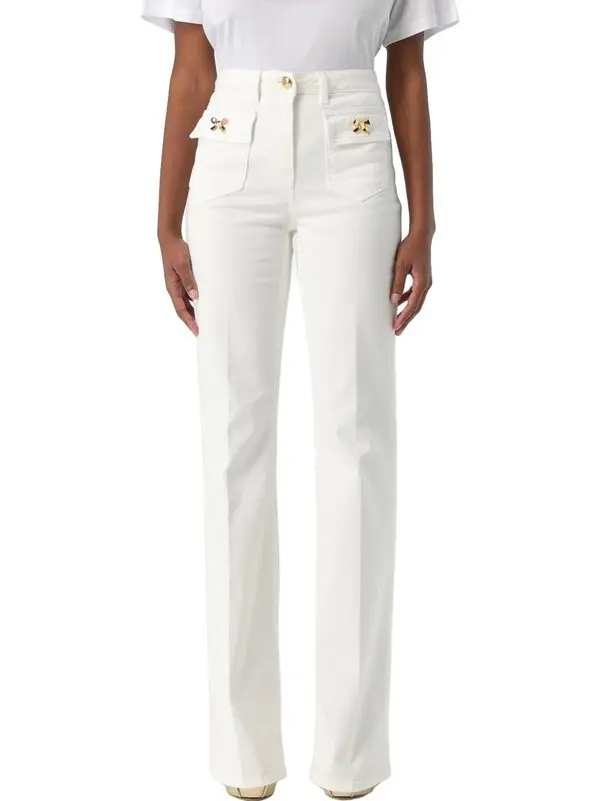 Elisabetta Franchi Straight Leg Jeans - Ivory