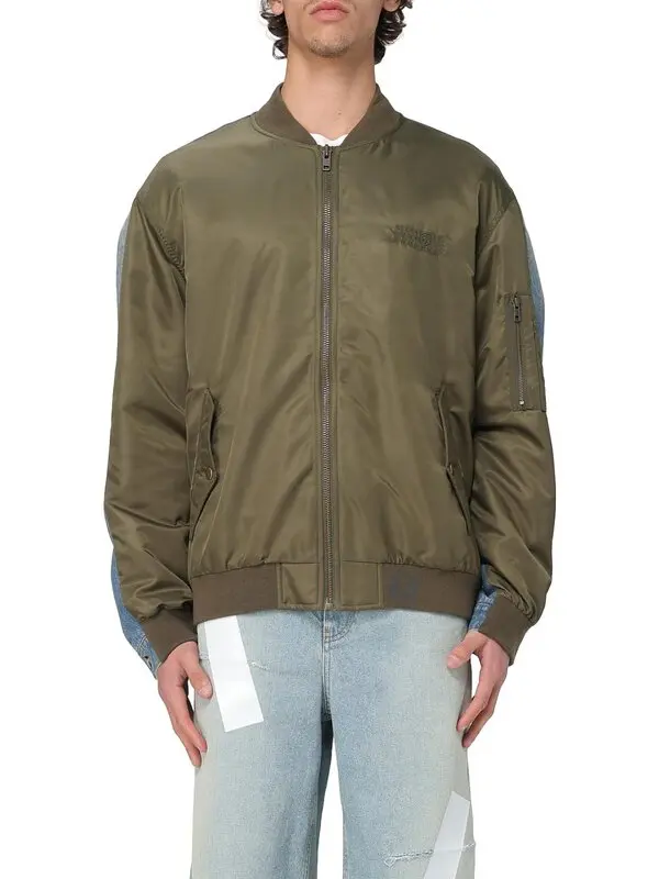 MAISON MARGIELA Bomber Jacket With Denim Sleeves - Multicolor