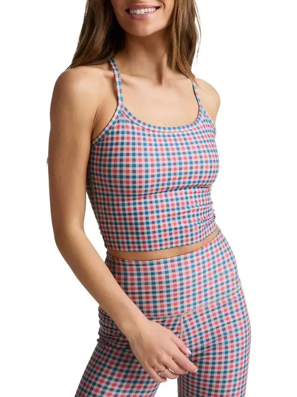 Beyond Yoga Softmark Crop Tank - Sunwashed Gingham
