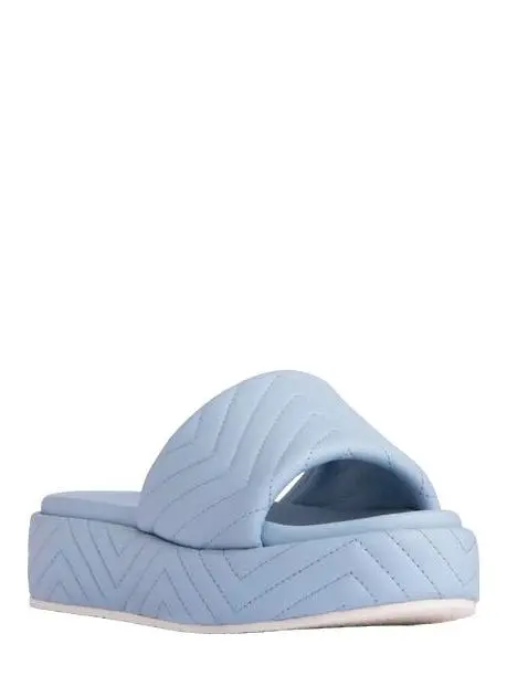 BEAUTIISOLES Deedee Platform Slide Sandal - Sky Blue