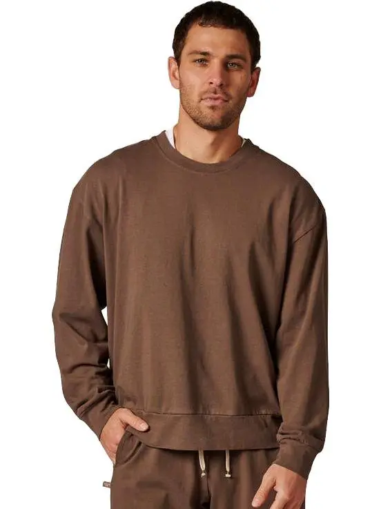 LEISURE LAB Cotton Lounge Crewneck - Jasper