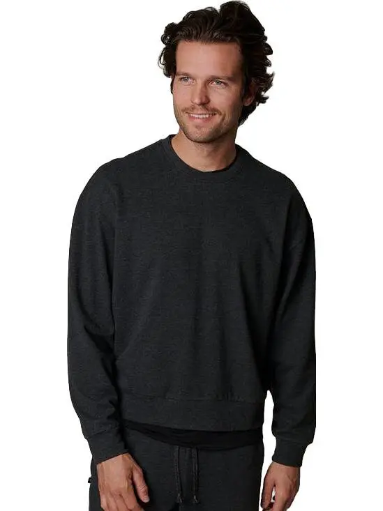 LEISURE LAB Cotton Lounge Crewneck - Sediment