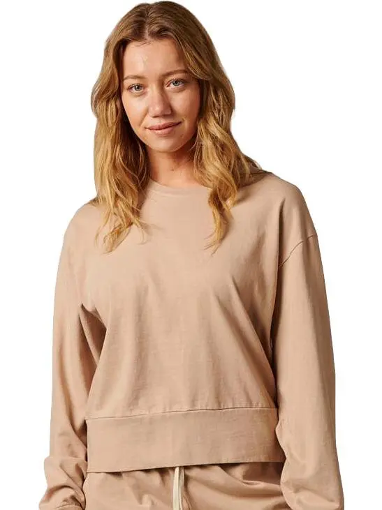 LEISURE LAB Cotton Lounge Crewneck - Bronzite