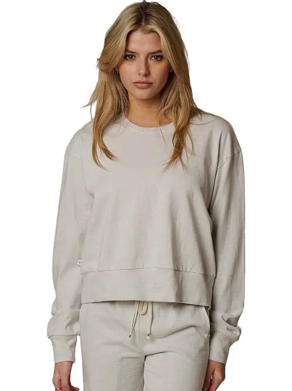 LEISURE LAB Cotton Lounge Crewneck - Opal
