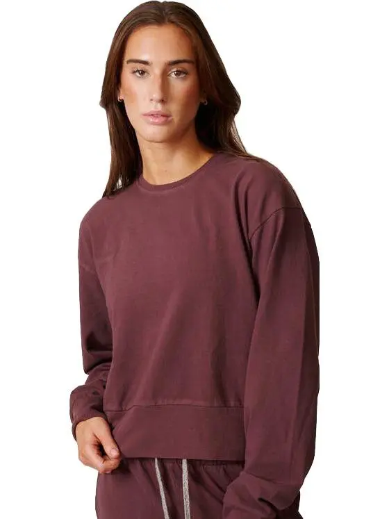 LEISURE LAB Cotton Lounge Crewneck - Wine