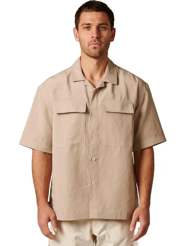LEISURE LAB Palma Button Up - Beige