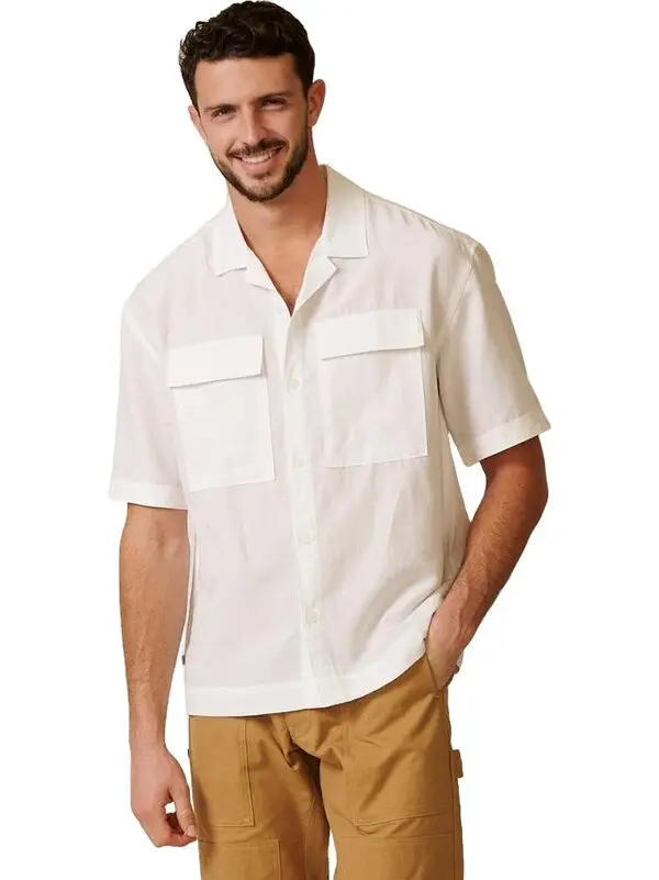 LEISURE LAB Palma Button Up - White