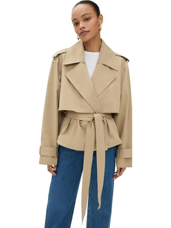 Joe's Jeans The Liz Cropped Trench Coat - Camel