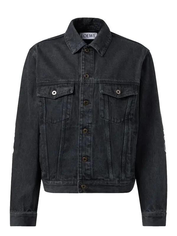 Loewe Anagram Denim Trucker Jacket - Black