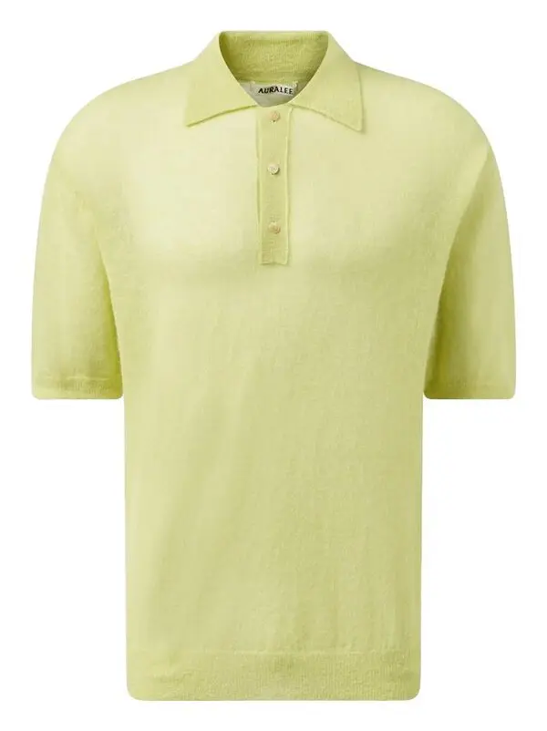 Auralee Mohair-blend Polo Sweater - Yellow