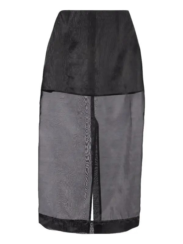 THE FRANKIE SHOP Silk-blend Midi Skirt - Black