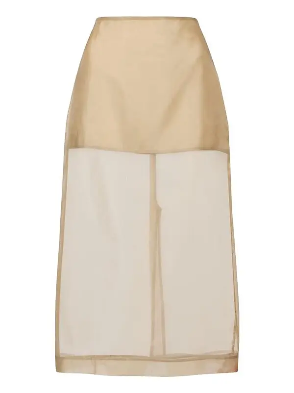 THE FRANKIE SHOP Silk-blend Midi Skirt - Brown