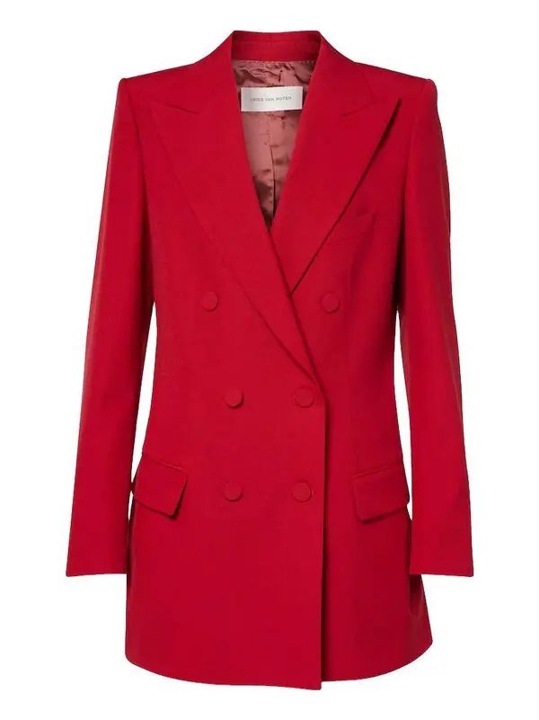 Dries Van Noten Double-breasted Wool Blazer - Red