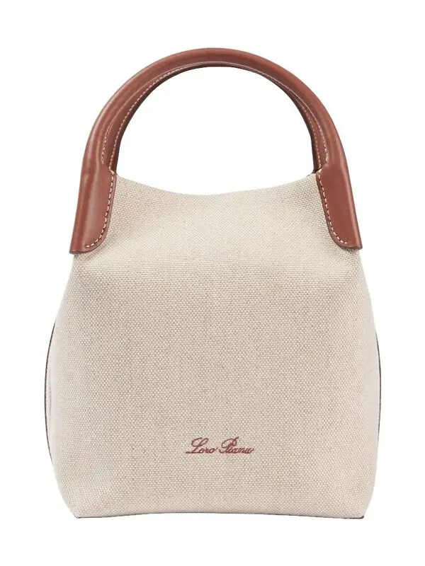 Loro Piana Bale Small Leather-trimmed Canvas Tote Bag - Beige