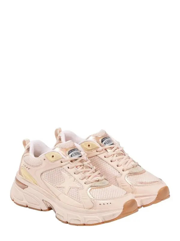 GOLDEN GOOSE Lightstar Mesh And Leather Sneakers - Pink