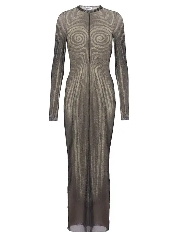 Jean Paul Gaultier Spiral Mesh Maxi Dress - Black