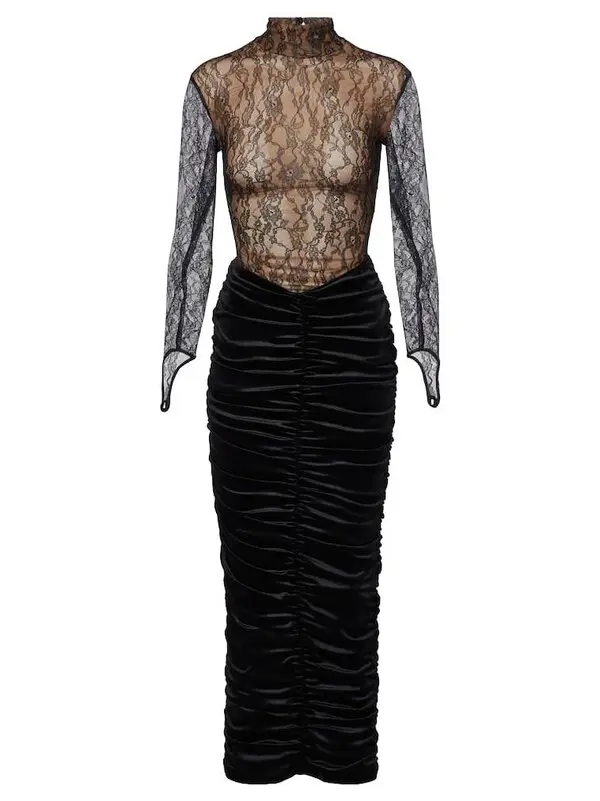THE NEW ARRIVALS ILKYAZ OZEL Sianni Ruched Gown - Black