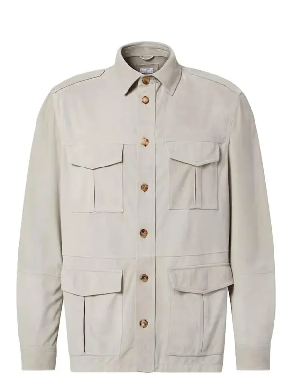 Brunello Cucinelli Suede Overshirt - Beige